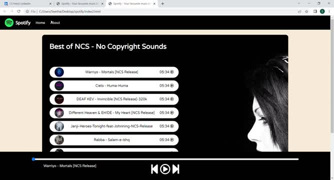 SWETHA SURESH on LinkedIn: #spotifyclone #webdevelopment #frontend SWETHA SURESH on LinkedIn: #spotifyclone #webdevelopment #frontend