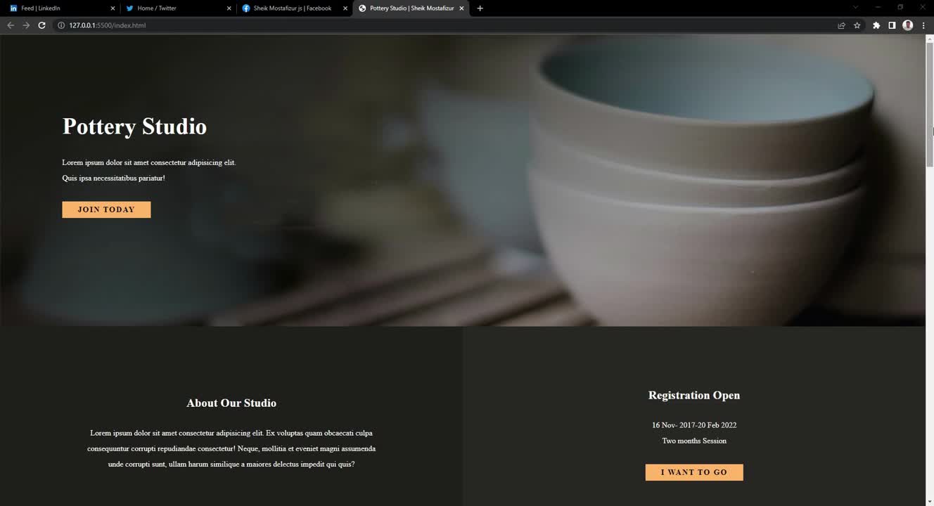 Sheik Mostafizur on LinkedIn: #pottery #studio #html #css Sheik Mostafizur on LinkedIn: #pottery #studio #html #css