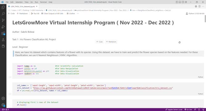 Sakshi Bidwai on LinkedIn: #task1 #lgmvip #intern #datascience #lgmvip ... Sakshi Bidwai on LinkedIn: #task1 #lgmvip #intern #datascience #lgmvip ...