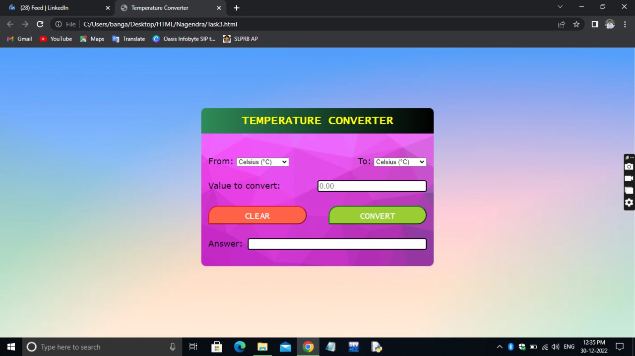 NAGENDRA BABU TIPPAYAPALLI on LinkedIn: #temperature_converter #html # ... NAGENDRA BABU TIPPAYAPALLI on LinkedIn: #temperature_converter #html # ...