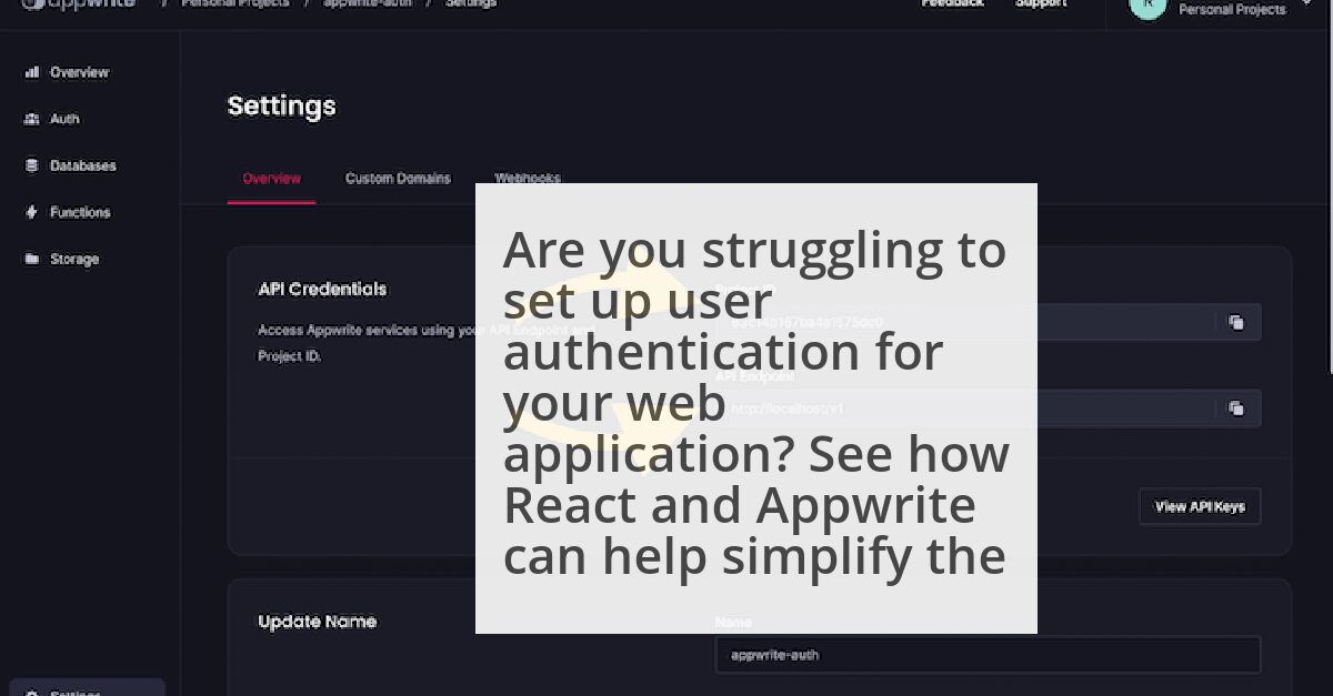React Jobs on LinkedIn: Using React with Appwrite to set up user ... React Jobs on LinkedIn: Using React with Appwrite to set up user ...