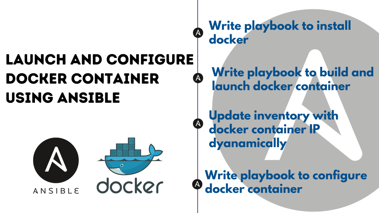 Launch and Configure docker container using ansible-playbook Launch and Configure docker container using ansible-playbook