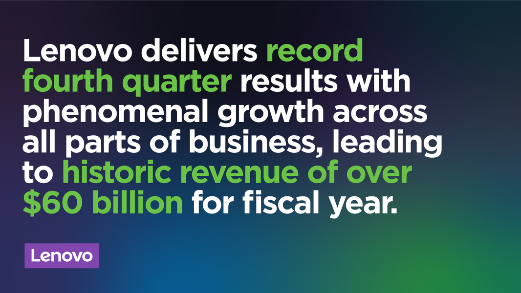Xu Z. on LinkedIn: Lenovo delivers record fourth quarter results and ... Xu Z. on LinkedIn: Lenovo delivers record fourth quarter results and ...