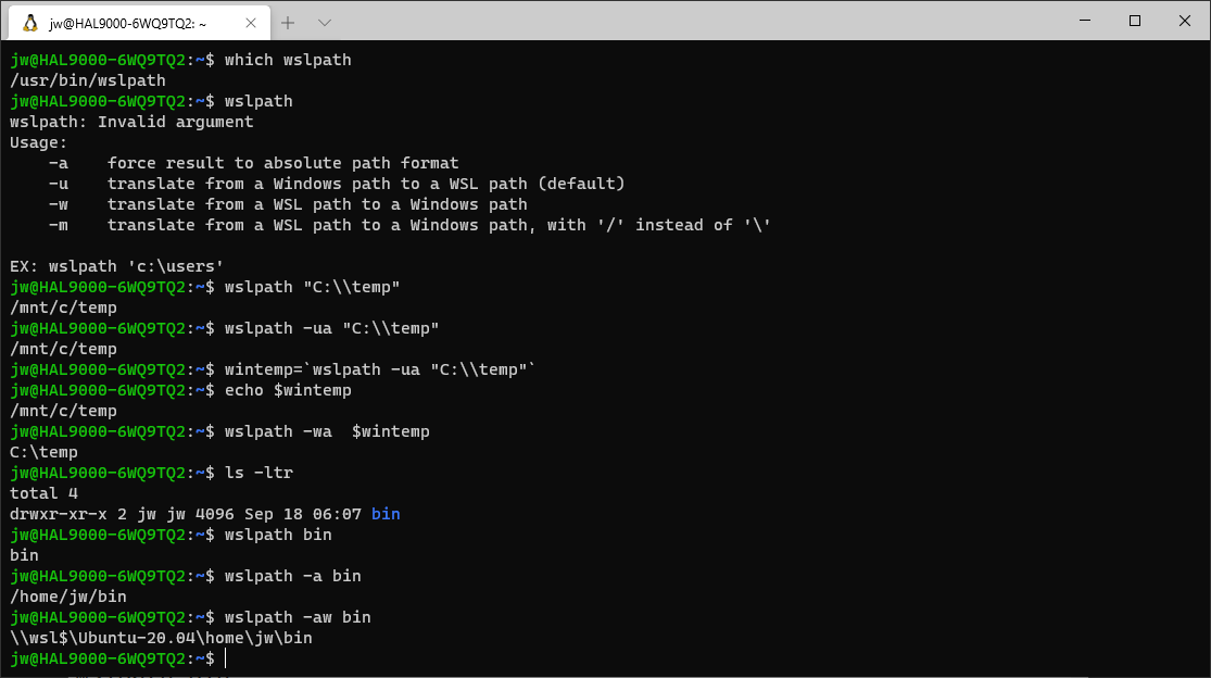 Converting Windows and Linux File Paths in Windows Subsystem for Linux Converting Windows and Linux File Paths in Windows Subsystem for Linux