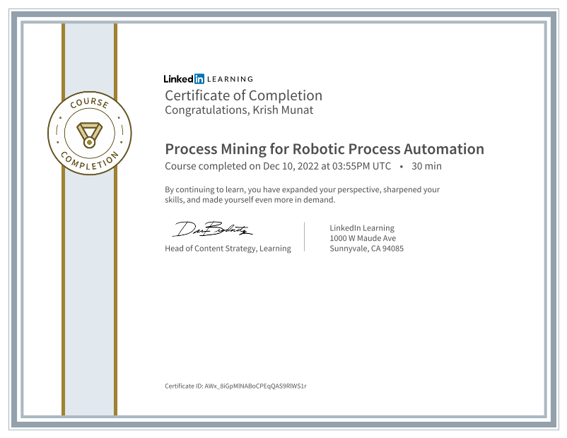 Krish Munat on LinkedIn: Certificate of Completion Krish Munat on LinkedIn: Certificate of Completion
