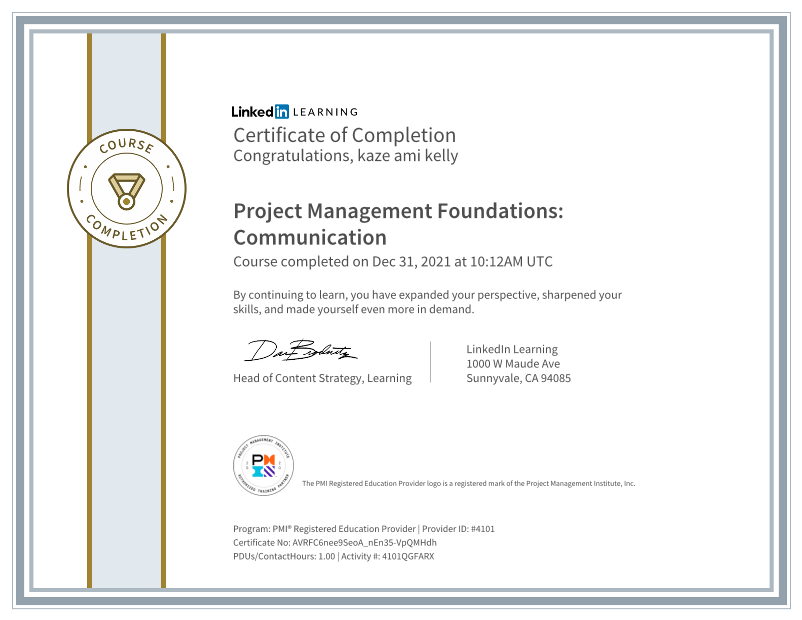 kaze ami kelly on LinkedIn: Certificate of Completion kaze ami kelly on LinkedIn: Certificate of Completion