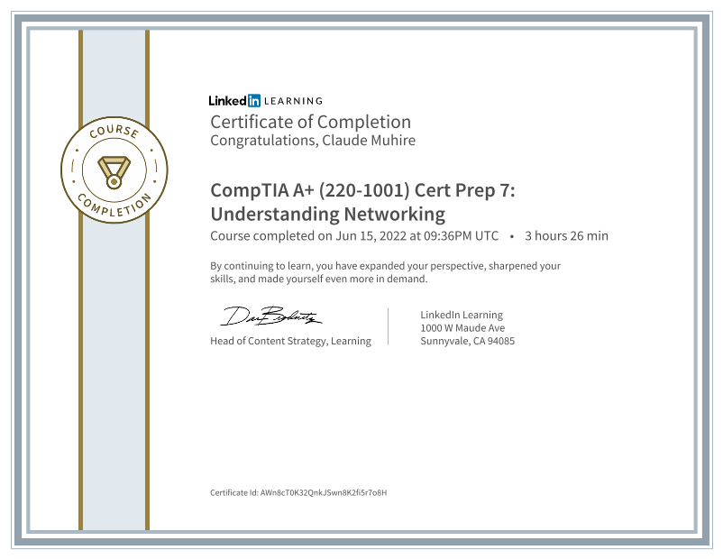 Claude Muhire on LinkedIn: Certificate of Completion Claude Muhire on LinkedIn: Certificate of Completion