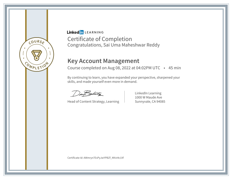 Sai Uma Maheshwar Reddy Kommuri on LinkedIn: Certificate of Completion Sai Uma Maheshwar Reddy Kommuri on LinkedIn: Certificate of Completion