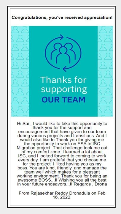 Saikanth Achini on LinkedIn: Thank you, Rajasekhar Reddy Dronadula, for ... Saikanth Achini on LinkedIn: Thank you, Rajasekhar Reddy Dronadula, for ...