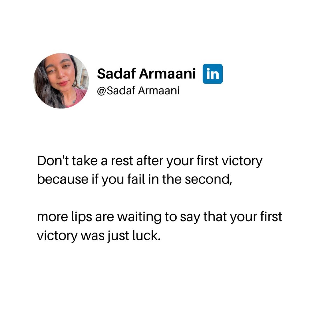 Sadaf Armaani posted on LinkedIn Sadaf Armaani posted on LinkedIn