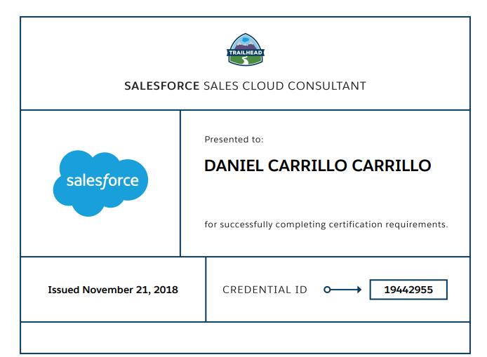 Daniel Carrillo Carrillo on LinkedIn: 2x Salesforce certification ... Daniel Carrillo Carrillo on LinkedIn: 2x Salesforce certification ...