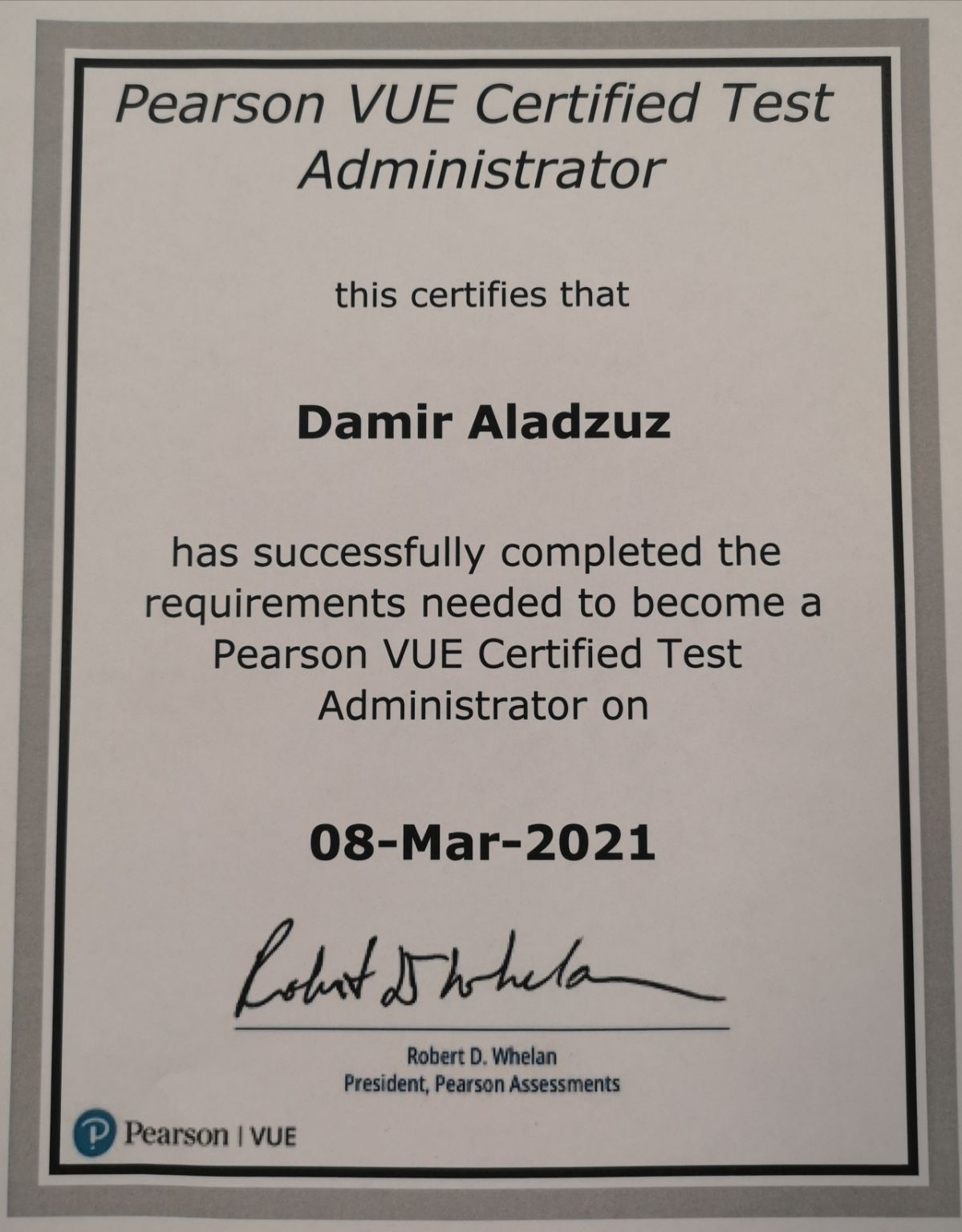 Damir Aladžuz on LinkedIn: Pearson VUE Certified Test Administrator 👨🎓 Damir Aladžuz on LinkedIn: Pearson VUE Certified Test Administrator 👨🎓