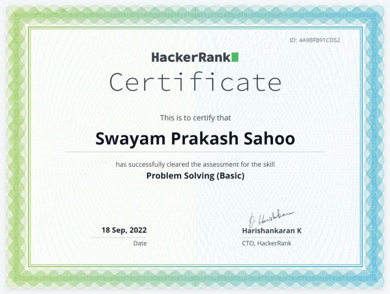 Swayam Prakash Sahoo on LinkedIn: #problemsolving #hackerrank #leetcode ... Swayam Prakash Sahoo on LinkedIn: #problemsolving #hackerrank #leetcode ...
