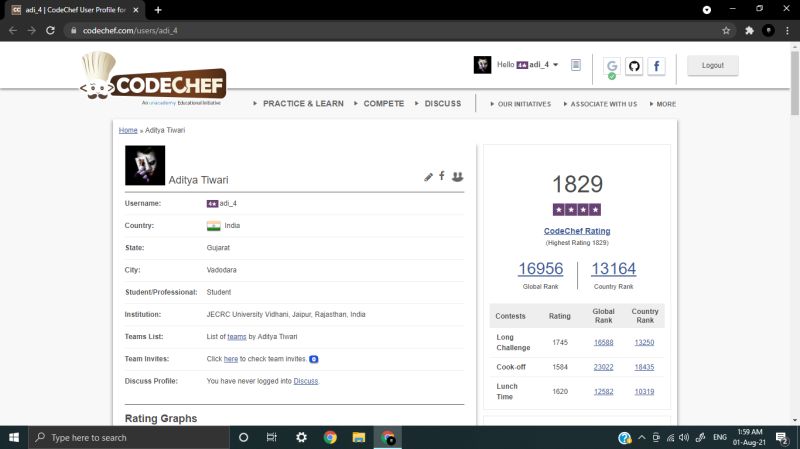 Aditya Tiwari on LinkedIn: #codechef #competitiveprogramming Aditya Tiwari on LinkedIn: #codechef #competitiveprogramming