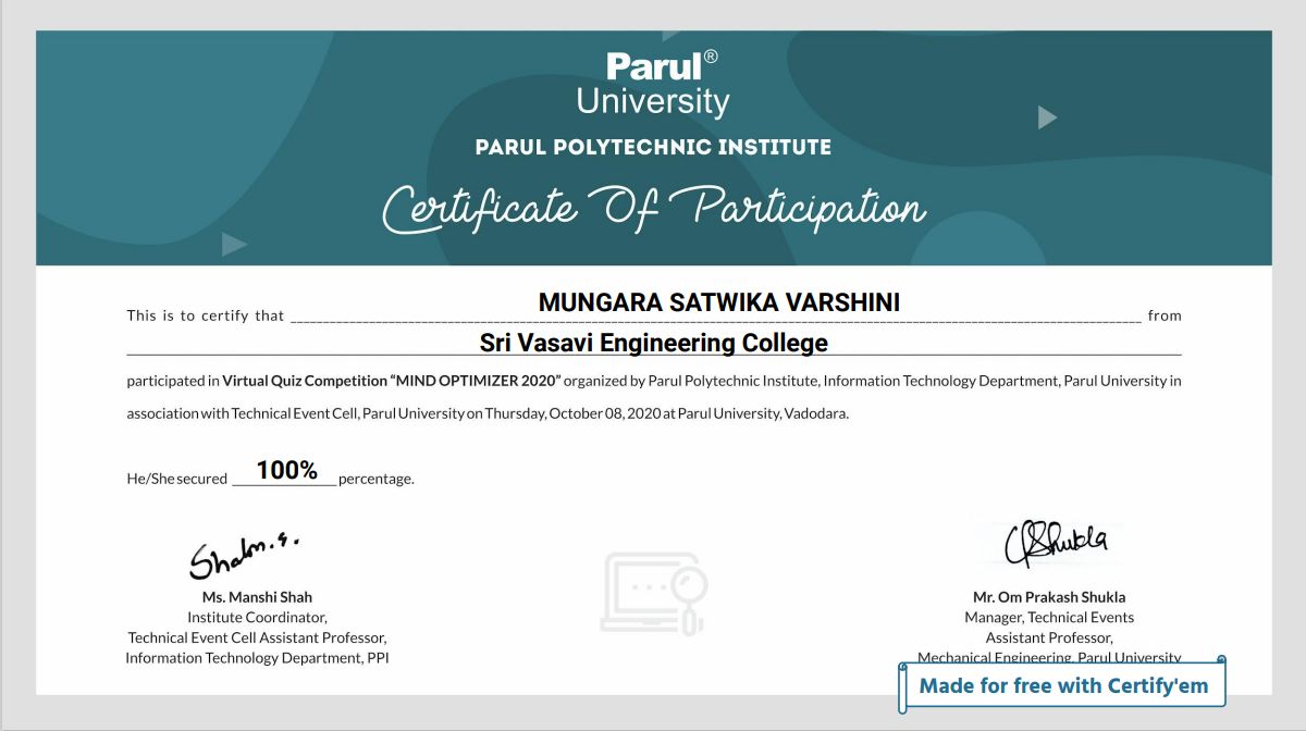Satwika Varshini M. posted on LinkedIn Satwika Varshini M. posted on LinkedIn