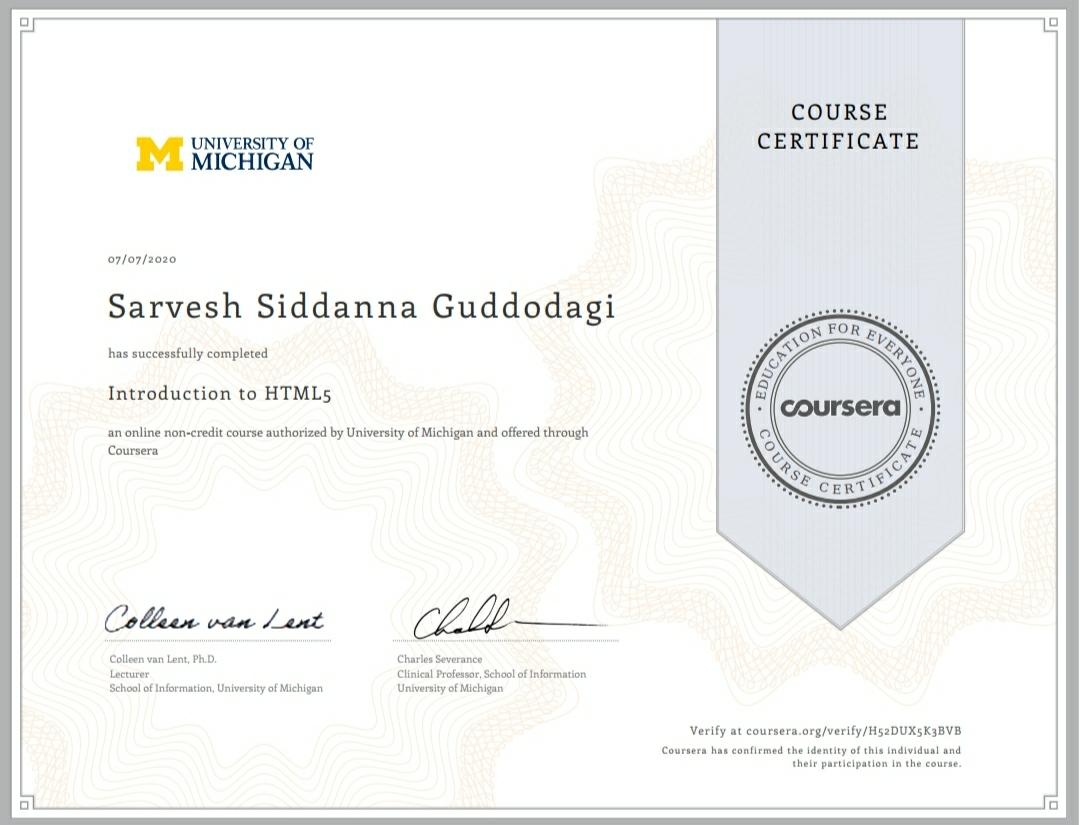 Sarvesh Guddodagi on LinkedIn: Certificate for completion of ... Sarvesh Guddodagi on LinkedIn: Certificate for completion of ...
