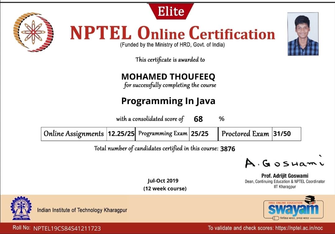 Mohamed Thoufeeq on LinkedIn: #javaprogramming #certificateofcompletion ... Mohamed Thoufeeq on LinkedIn: #javaprogramming #certificateofcompletion ...