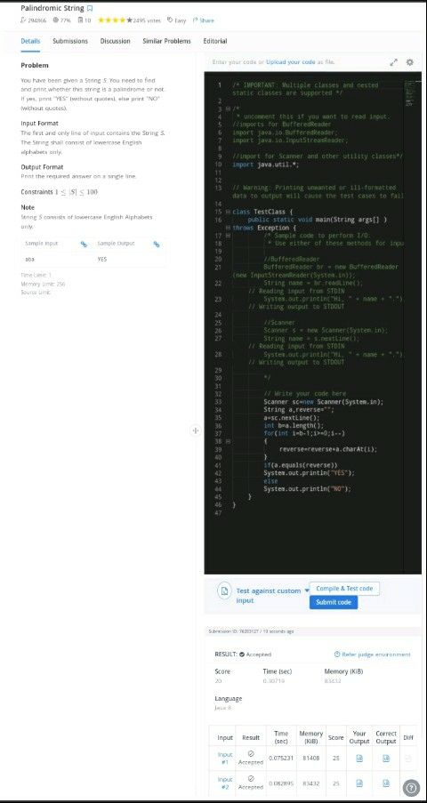 Shruthi S on LinkedIn: #coding #hackerearth #100daysofcodechallenge # ... Shruthi S on LinkedIn: #coding #hackerearth #100daysofcodechallenge # ...