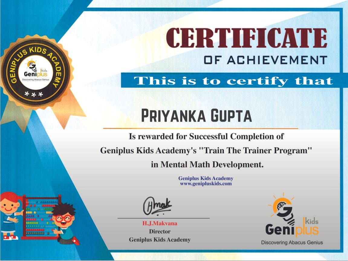 Priyanka Gupta on LinkedIn: #abacus #certified Priyanka Gupta on LinkedIn: #abacus #certified