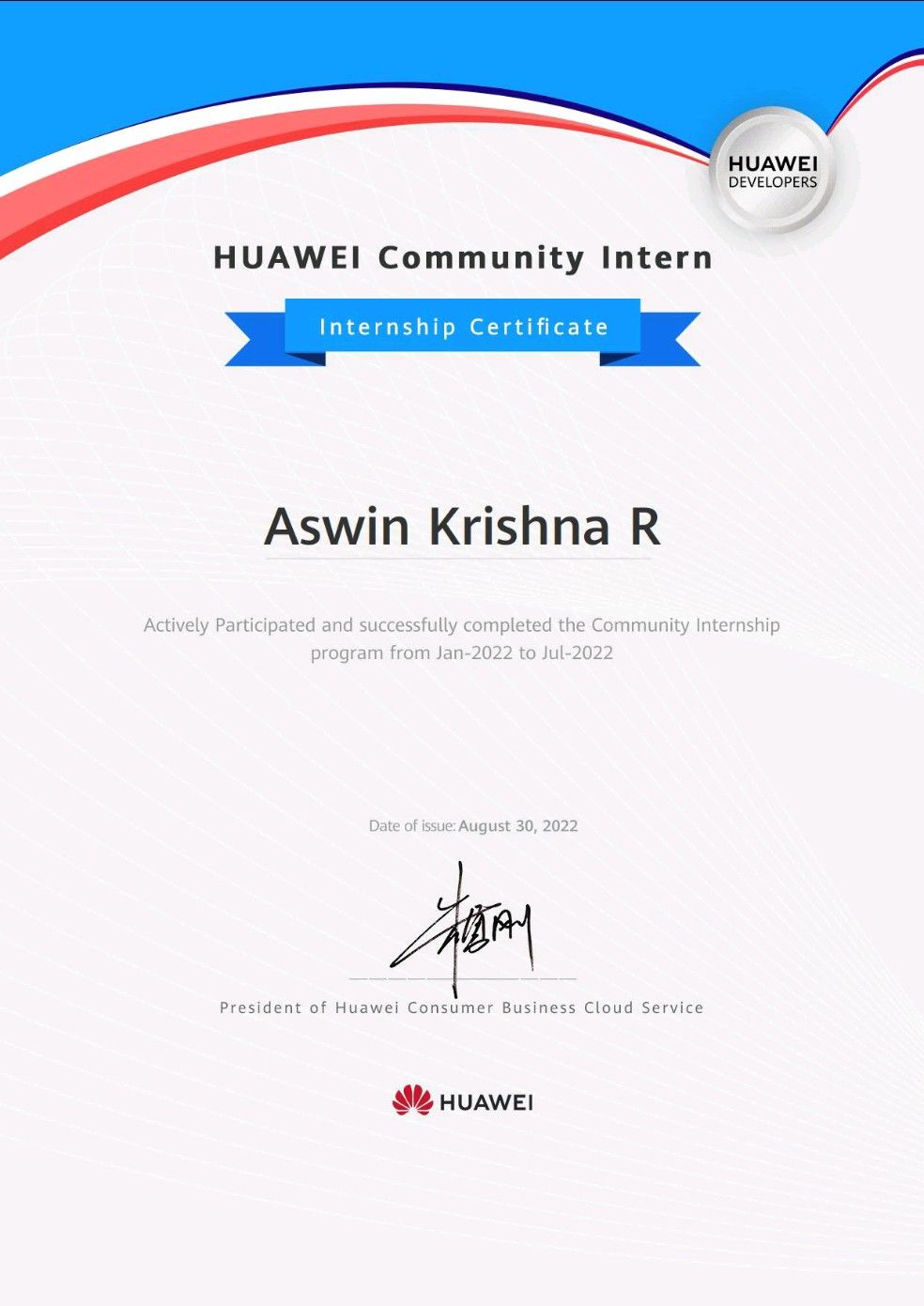Aswin Krishna R on LinkedIn: Completed 6 months internship Huawei 😁😁 ... Aswin Krishna R on LinkedIn: Completed 6 months internship Huawei 😁😁 ...