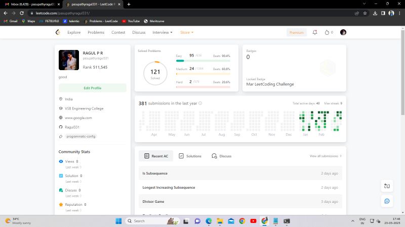 Ragul PR on LinkedIn: Solving 100+ problems in Leetcode. Thanks for ... Ragul PR on LinkedIn: Solving 100+ problems in Leetcode. Thanks for ...