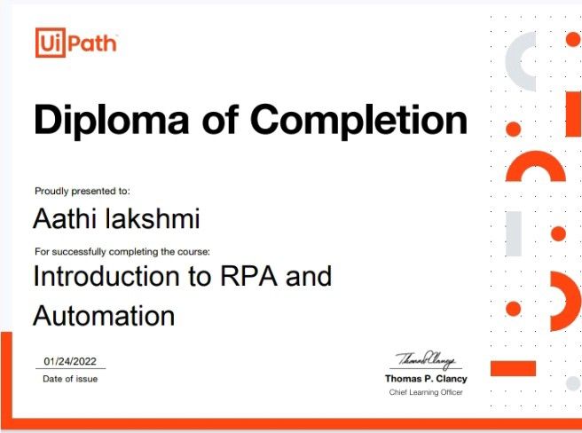 Aathi lakshmi on LinkedIn: #automation #rpa #svct #uipath #ui Aathi lakshmi on LinkedIn: #automation #rpa #svct #uipath #ui