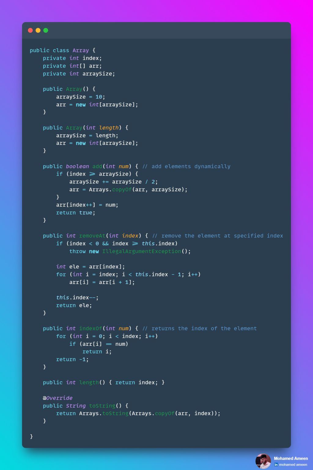 Mohamed Ameen on LinkedIn: #dsa #algorithms #javaprogramming #arrays #java Mohamed Ameen on LinkedIn: #dsa #algorithms #javaprogramming #arrays #java