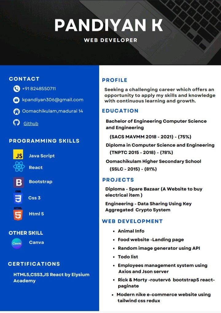 Pandiyan k on LinkedIn: #hiring #react #javascript #css #bootstrap #web ... Pandiyan k on LinkedIn: #hiring #react #javascript #css #bootstrap #web ...