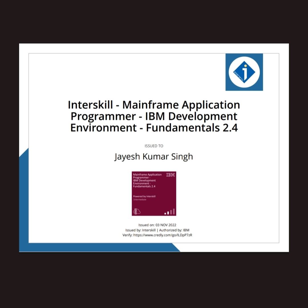 Jayesh Kumar Singh on LinkedIn: #mainframe #mainframedeveloper # ... Jayesh Kumar Singh on LinkedIn: #mainframe #mainframedeveloper # ...