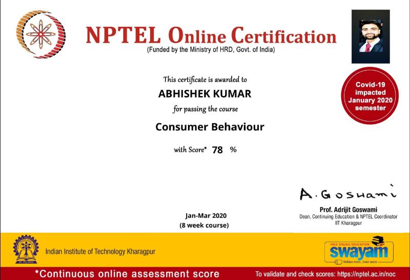 Abhishek Kumar on LinkedIn: #nptel #onlinecourse Abhishek Kumar on LinkedIn: #nptel #onlinecourse