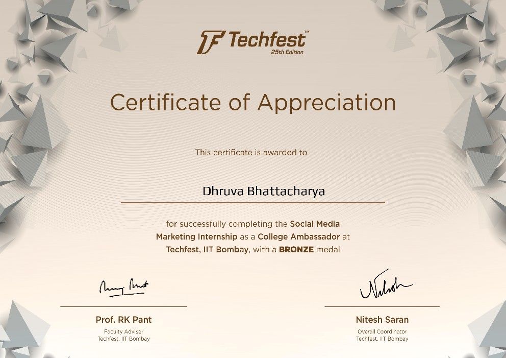 Techfest, IIT Bombay | Dhruva Bhattacharya Techfest, IIT Bombay | Dhruva Bhattacharya