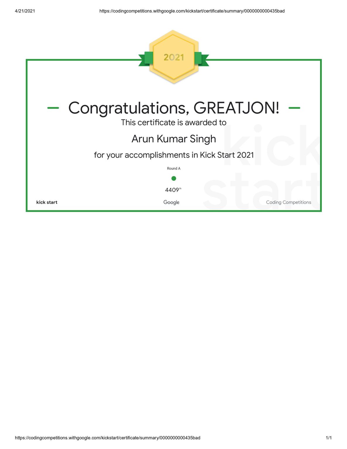 Arun Kumar Singh on LinkedIn: #kickstart #google # ... Arun Kumar Singh on LinkedIn: #kickstart #google # ...