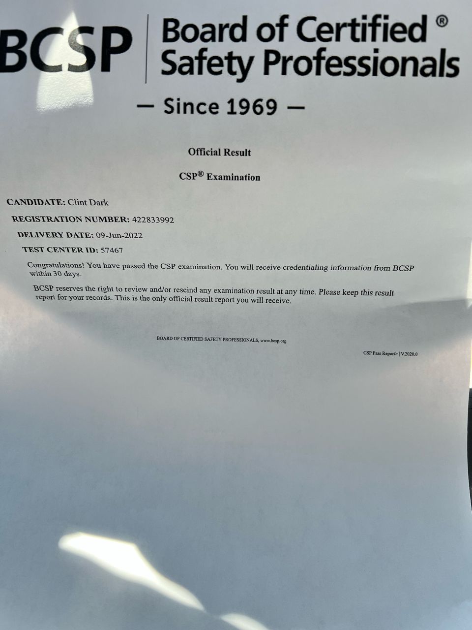Clint Dark, B.S., CSP on LinkedIn: Great Day! Passed the CSP! Whoop ... Clint Dark, B.S., CSP on LinkedIn: Great Day! Passed the CSP! Whoop ...