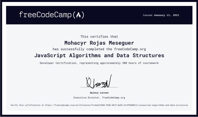 JavaScript Algorithms and Data Structures Certification | Mohacyr Rojas ... JavaScript Algorithms and Data Structures Certification | Mohacyr Rojas ...