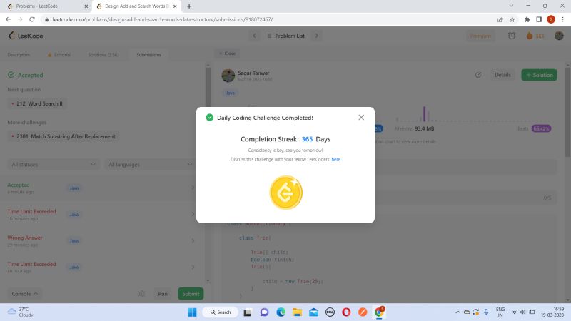 Sagar Tanwar on LinkedIn: #leetcode #dailychallenge #dsa #1year ... Sagar Tanwar on LinkedIn: #leetcode #dailychallenge #dsa #1year ...