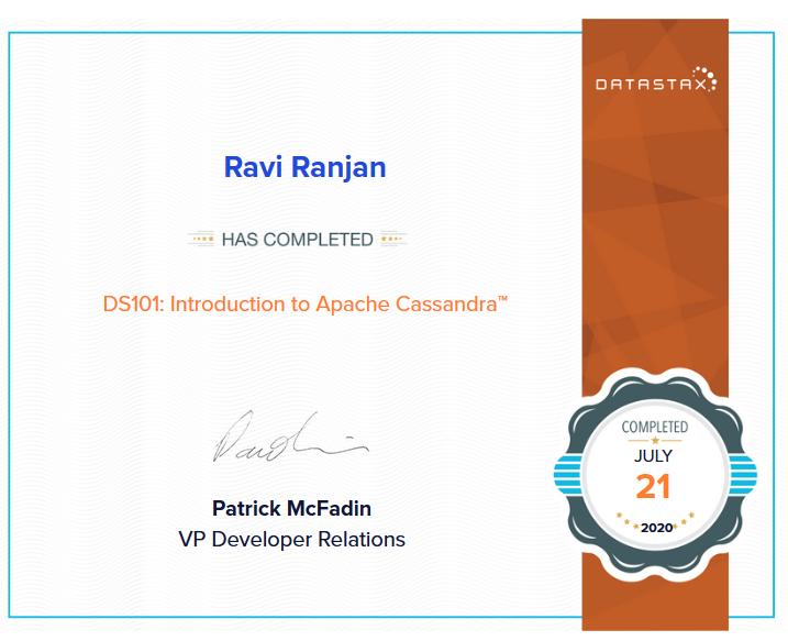 Ravi Ranjan on LinkedIn: #cassandra #datastax #nosql Ravi Ranjan on LinkedIn: #cassandra #datastax #nosql