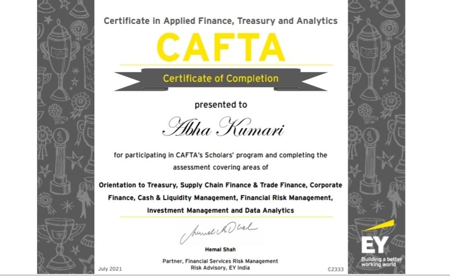 Abha kumari on LinkedIn: #eycafta #ey #treasury # ... Abha kumari on LinkedIn: #eycafta #ey #treasury # ...