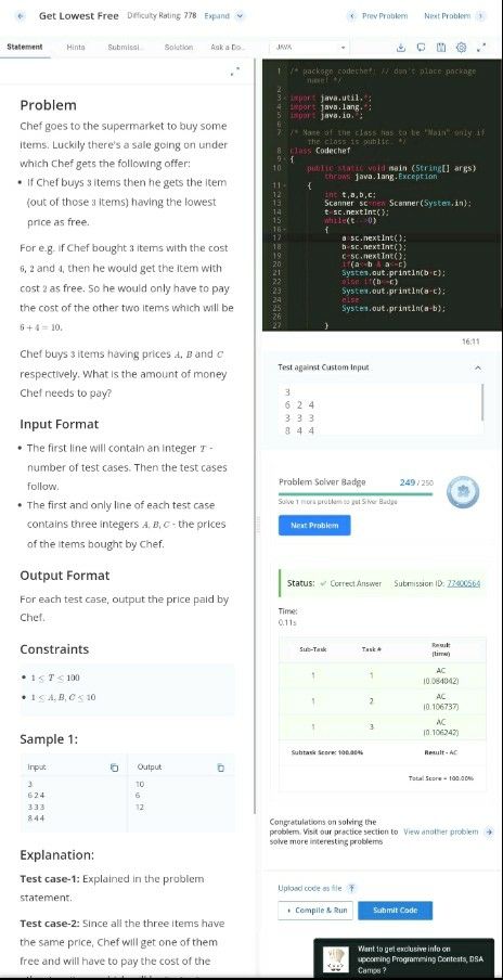 #coding #codechef #100daysofcodechallenge #happycoding #java #practice ... #coding #codechef #100daysofcodechallenge #happycoding #java #practice ...