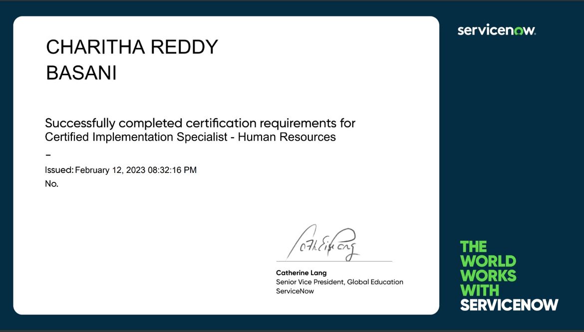 Charitha B. on LinkedIn: #glidefast #servicenowcertification Charitha B. on LinkedIn: #glidefast #servicenowcertification