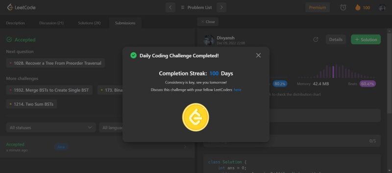 #leetcode #coding #100daysofcode | Divyansh Patel #leetcode #coding #100daysofcode | Divyansh Patel