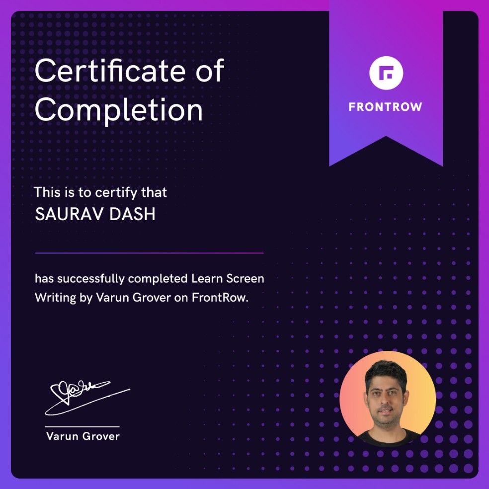 #thankyou #experience #content #frontrow #varungrover | Sourav Dash #thankyou #experience #content #frontrow #varungrover | Sourav Dash