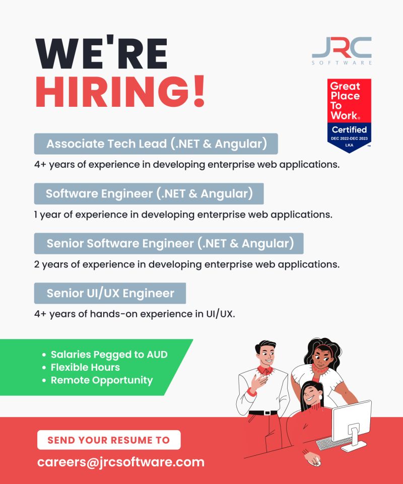 JRC Software on LinkedIn: #hiringalert #jrcfamily #hiring #developers # ... JRC Software on LinkedIn: #hiringalert #jrcfamily #hiring #developers # ...