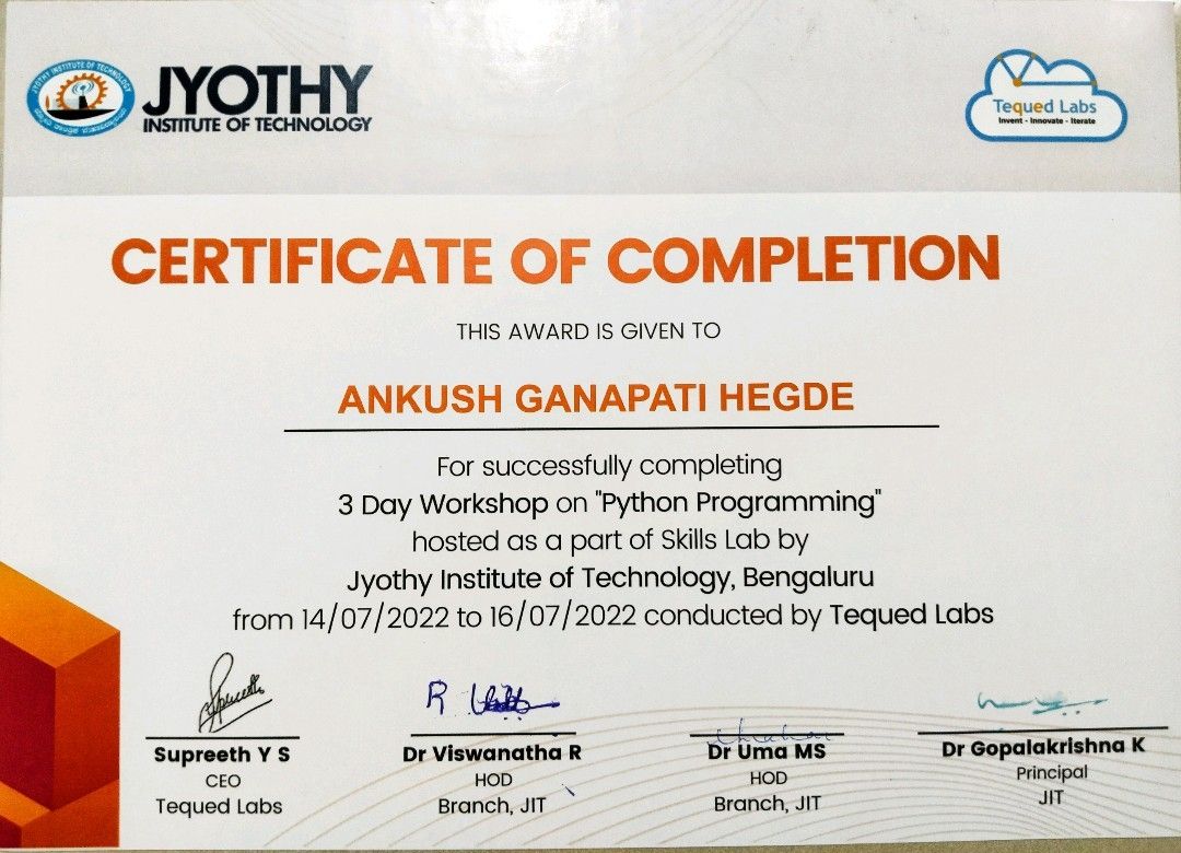 Ankush Hegde on LinkedIn: #pythonprogramming #python #programming Ankush Hegde on LinkedIn: #pythonprogramming #python #programming