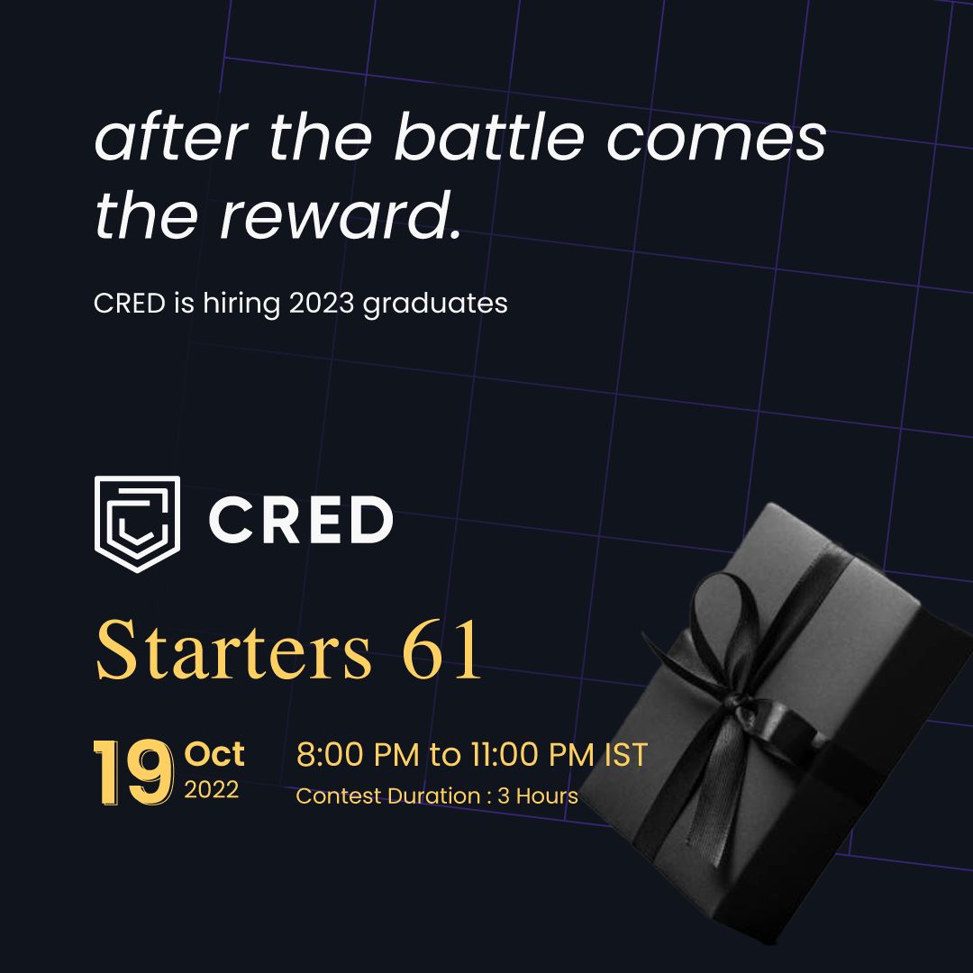 #codechef #cred #hiringalert #jobsearch | CodeChef #codechef #cred #hiringalert #jobsearch | CodeChef