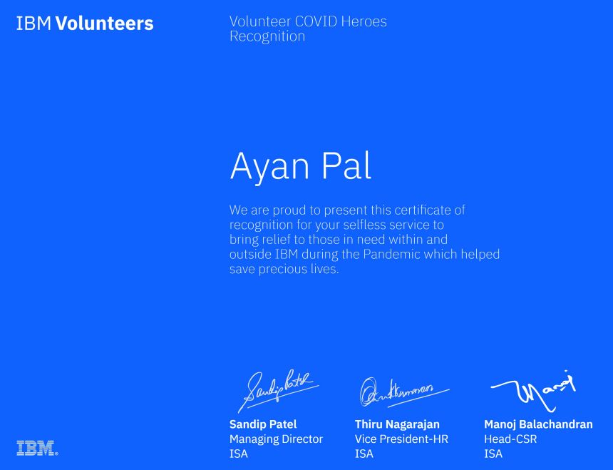 Ayan Pal on LinkedIn: #ibmvolunteers #goodtechibm #hr #india #help # ... Ayan Pal on LinkedIn: #ibmvolunteers #goodtechibm #hr #india #help # ...