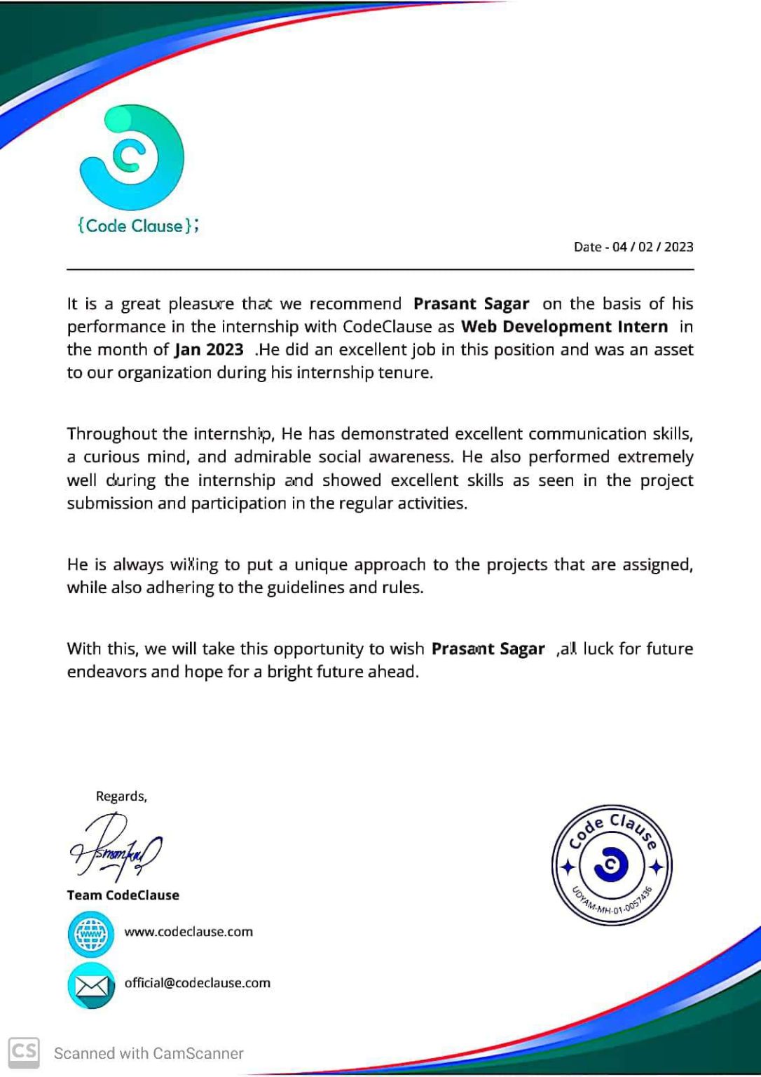 Prashant Sagar on LinkedIn: #internship #connections Prashant Sagar on LinkedIn: #internship #connections
