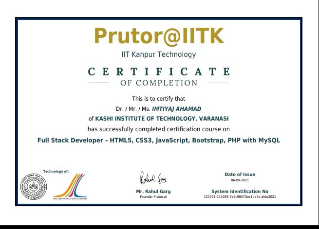 Imtiyaj Ahamad on LinkedIn: Got my intership and project certificate ... Imtiyaj Ahamad on LinkedIn: Got my intership and project certificate ...