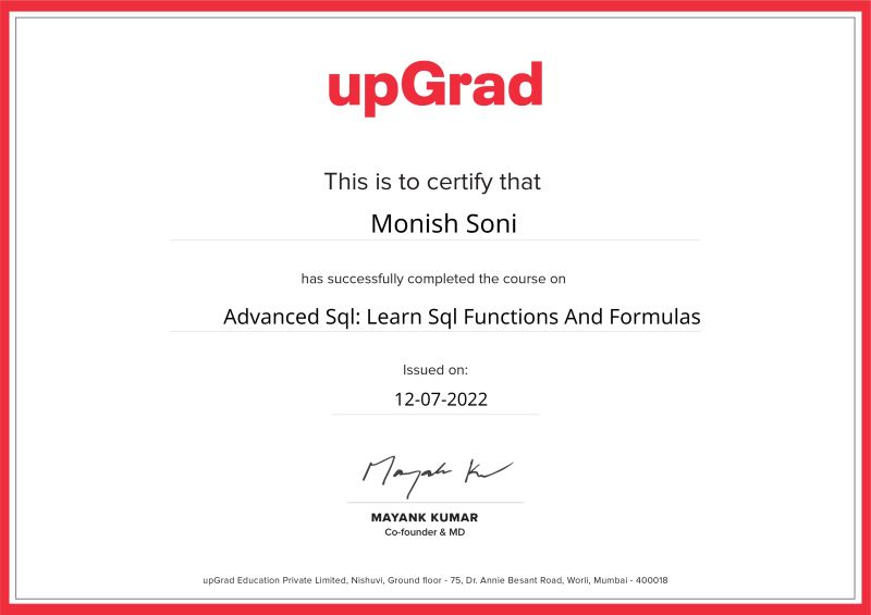 Monish Soni on LinkedIn: #upgrad #sql Monish Soni on LinkedIn: #upgrad #sql