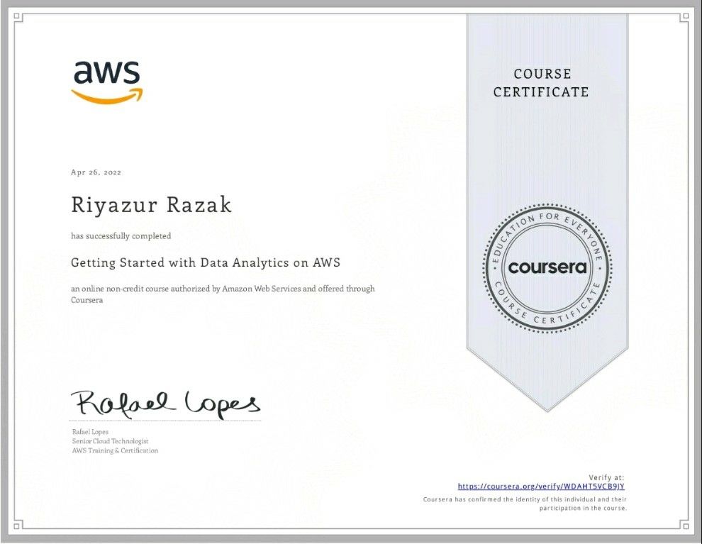RIYAZUR RAZAK on LinkedIn: #aws #dataanalytics #learninganddevelopment ... RIYAZUR RAZAK on LinkedIn: #aws #dataanalytics #learninganddevelopment ...