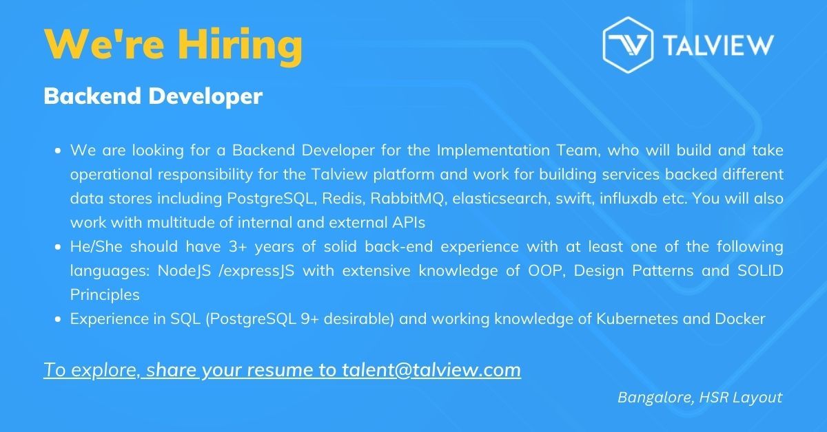 Priya Subramanian on LinkedIn: #hiring #nodejs #sql #postgresql Priya Subramanian on LinkedIn: #hiring #nodejs #sql #postgresql
